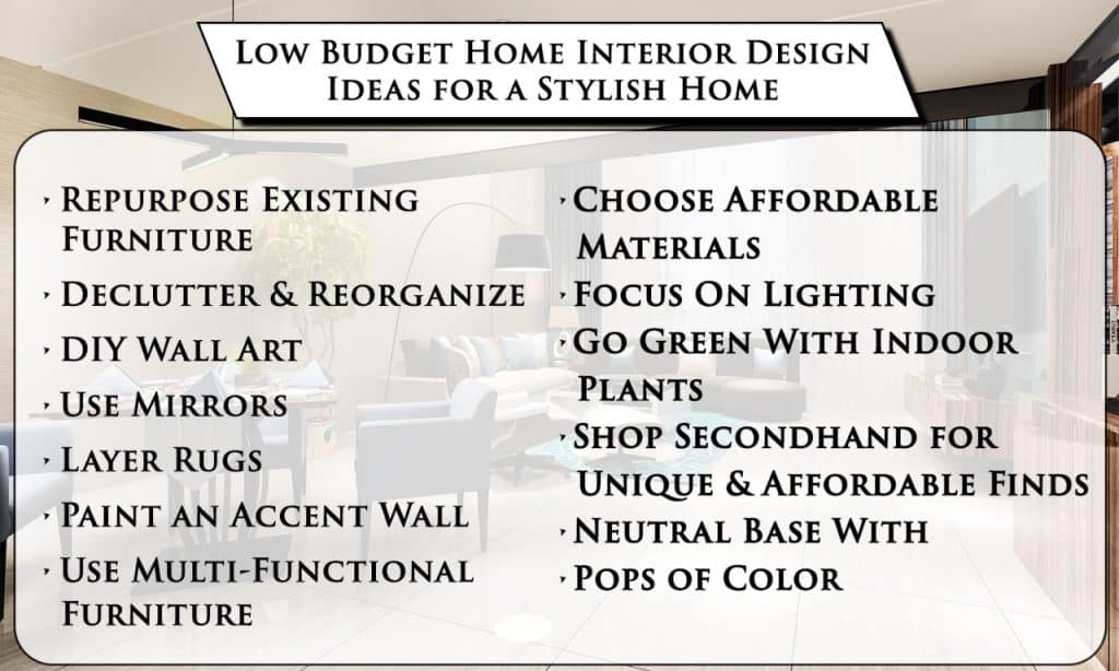 12 Tips for Doing Low Budget Home Interiors